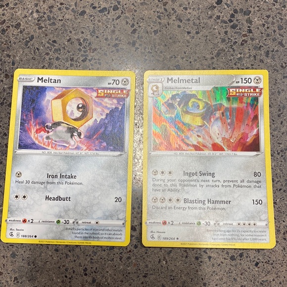 Pokemon | Toys | Meltan Melmetal Single Strike Pokmon Cards | Poshmark